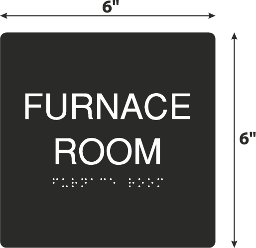 Furnace Room Black Acrylic Wall Sign - 6" x 6", ADA Sign Store