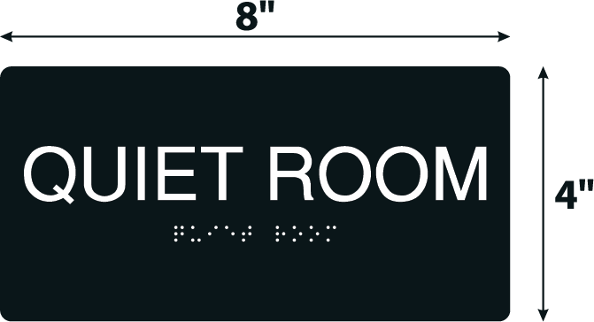 Quiet Room Black Acrylic Wall Sign - 4" x 8", ADA Sign Store