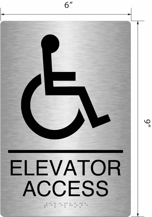 Elevator' Acrylic ADA Braille Sign - 9" x 6", ADA Sign Store