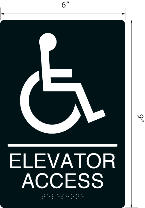 Elevator' Acrylic ADA Braille Sign - 9" x 6", ADA Sign Store