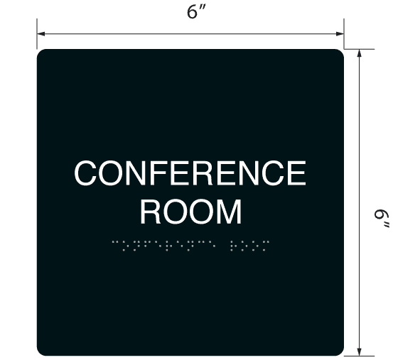 Conference Room' Acrylic ADA Braille Sign - 6" x 6"