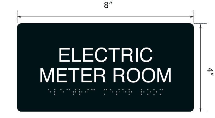 Electric Meter Room' Acrylic ADA Braille Sign - 4" x 8"