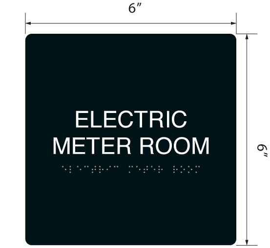 Electric Meter Room' Acrylic ADA Braille Sign - 6" x 6"
