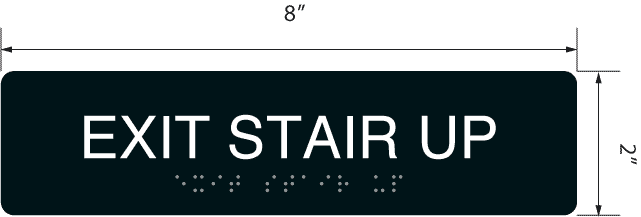 Exit Stair Up' Acrylic ADA Braille Sign - 2" x 8"