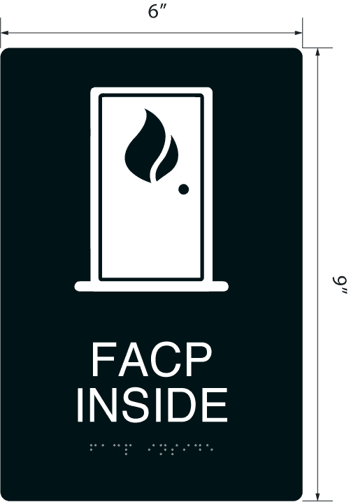 Facp Inside' Acrylic ADA Braille Sign - 9" x 6"
