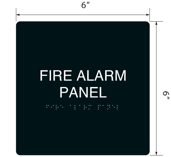 Fire Alarm Panel' Acrylic ADA Braille Sign - 6" x 6"