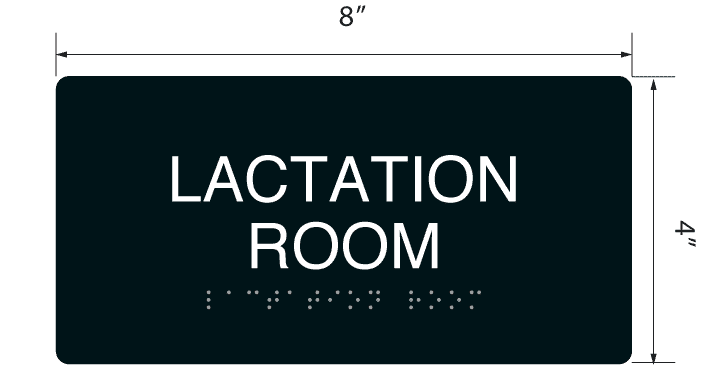 Lactation Room' Acrylic ADA Braille Sign - 4" x 8"