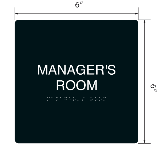 Manager's Room' Acrylic ADA Braille Sign - 6" x 6"
