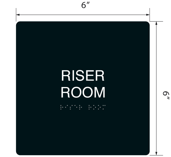 Riser Room' Acrylic ADA Braille Sign - 6" x 6", ADA Sign Store