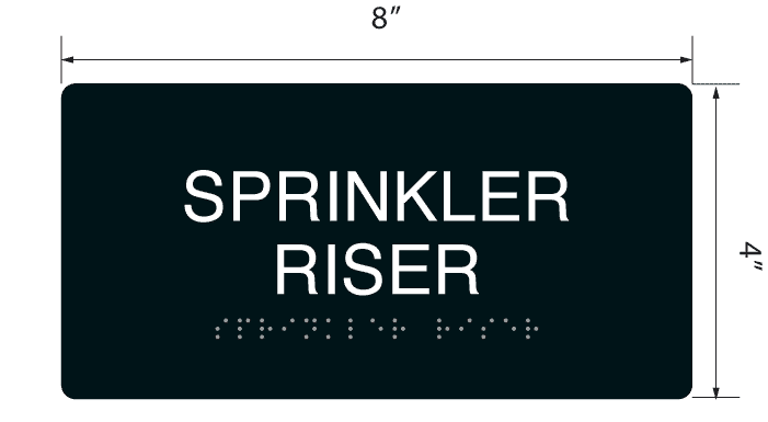 Sprinkler Riser' Acrylic ADA Braille Sign - 4" x 8", ADA Sign Store