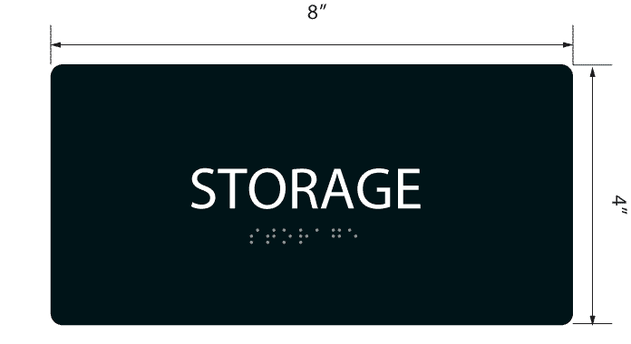 Storage' Acrylic ADA Braille Sign - 4" x 8", ADA Sign Store