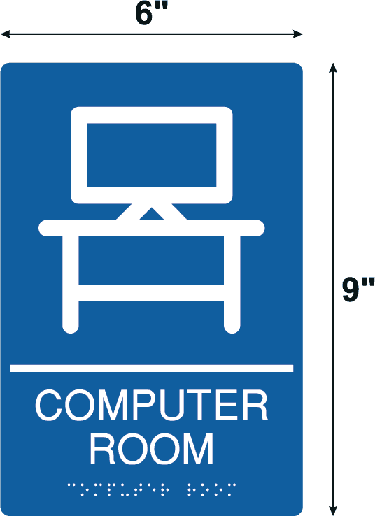Computer Room Black Acrylic Wall Sign - 9" x 6", ADA Sign Store