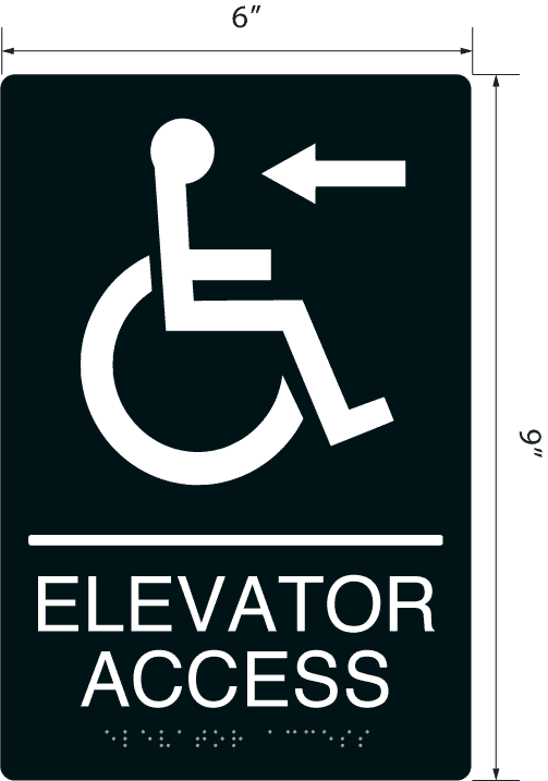 Elevator' Acrylic ADA Braille Sign - 9" x 6", ADA Sign Store