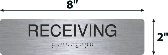Receiving Black Acrylic Wall Sign - 2" x 8", ADA Sign Store