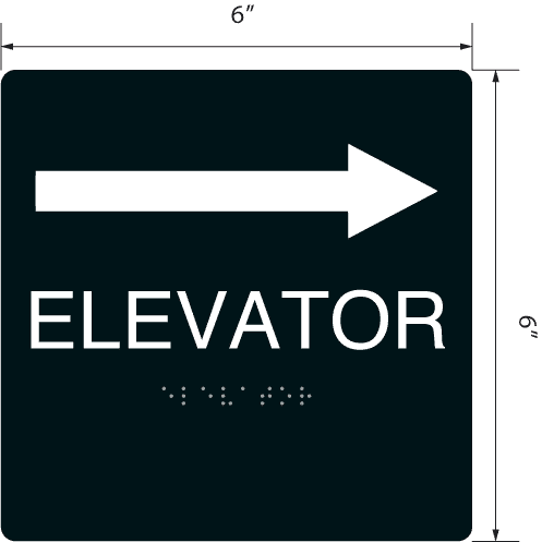 Elevator' Acrylic ADA Braille Sign - 6" x 6"