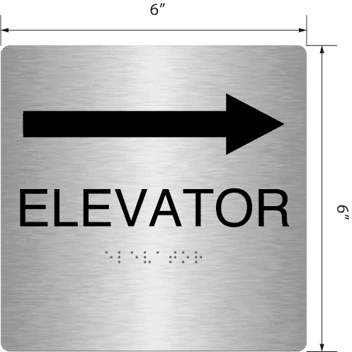 Elevator' Acrylic ADA Braille Sign - 6" x 6"