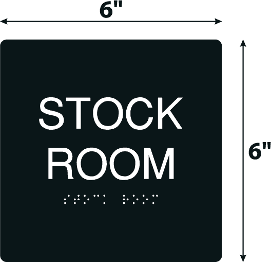 Stock Room Black Acrylic Wall Sign - 6" x 6", ADA Sign Store