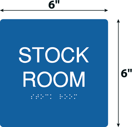 Stock Room Black Acrylic Wall Sign - 6" x 6", ADA Sign Store