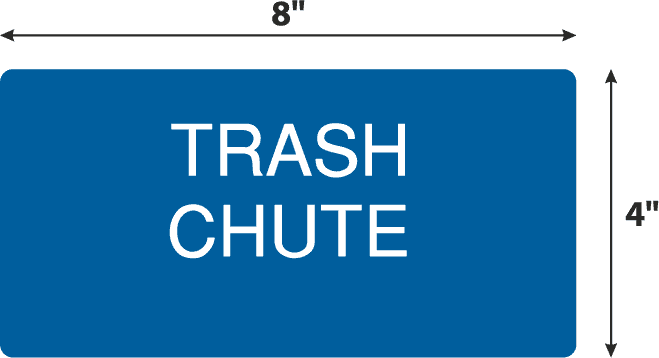 Trash Chute Black Acrylic Wall Sign - 4" x 8", ADA Sign Store