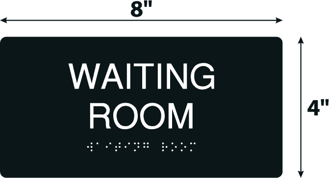 Waiting Room Black Acrylic Wall Sign - 4" x 8", ADA Sign Store