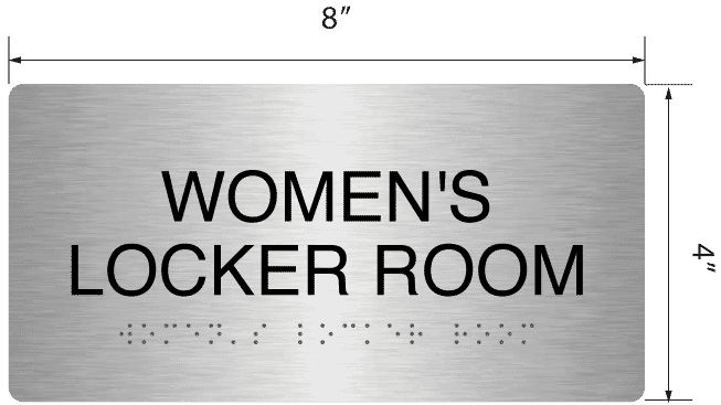Women's Locker Room' Acrylic ADA Braille Sign - 4" x 8", ADA Sign Store