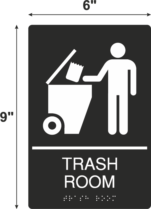 Trash Room Sign GARBAGE ROOM SIGN WHITE ALUMINUM