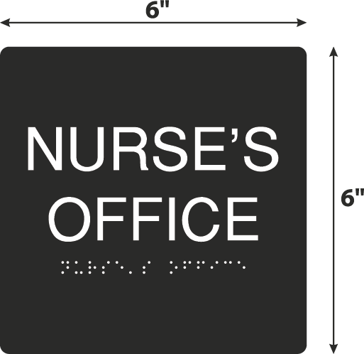 Nurses Office Black Acrylic Wall Sign - 6" x 6", ADA Sign Store